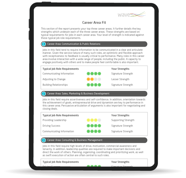 Career Guidance Report | Powered by Wave®